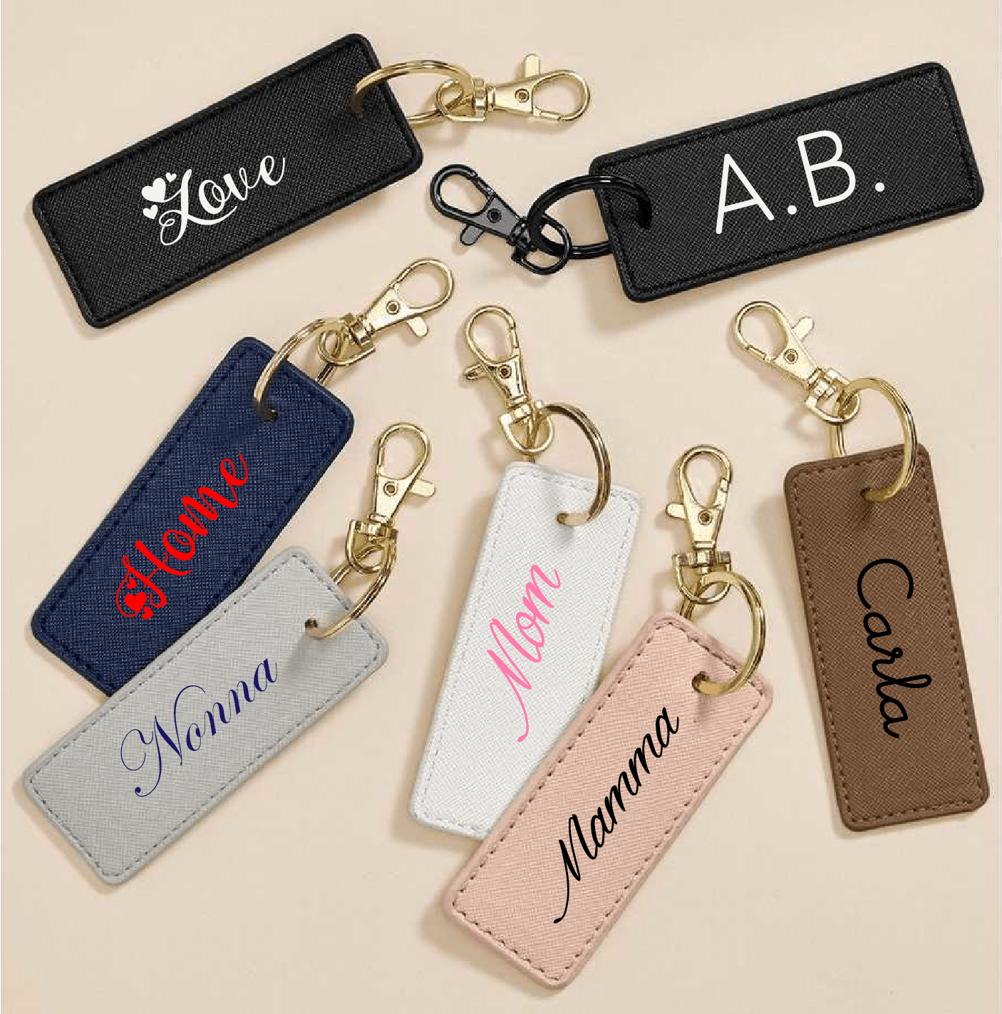 Portachiavi o tira zip Rettangolare personalizzabile